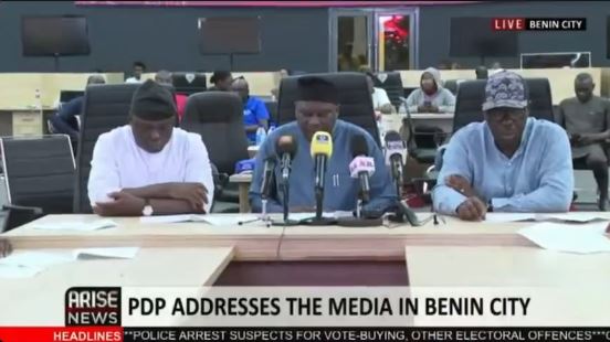 BREAKING: Edo Decides 2024: PDP Governors Announce Election Results Before INEC (Video)